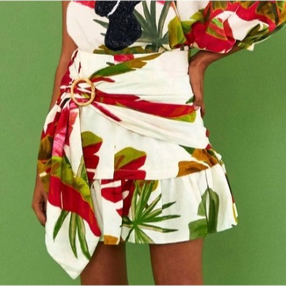 FARM Rio | Skirts | Farm Rio Spring Forest Mini Skirt | Poshmark